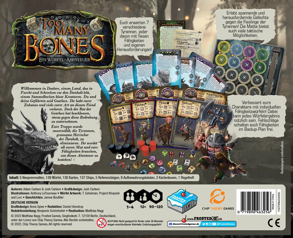 Too Many Bones (DE) (2.Printrun) - Shop für Brettspiele, Kartenspiele ...
