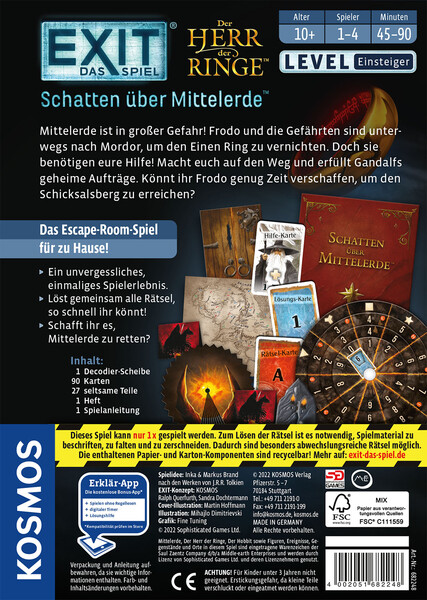 EXIT - Das Spiel: Schatten über Mittelerde - Shop für Brettspiele ...