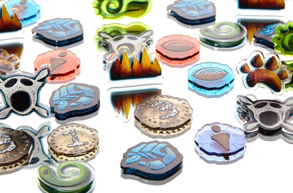 Acrylic Token und Marker - Zerklüftete Erde (Spirit Island Erweiterung ...